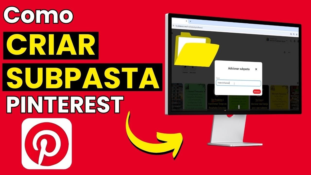 COMO CRIAR SUBPASTA NO PINTEREST PELO PC (Organizar Pastas no Pinterest)