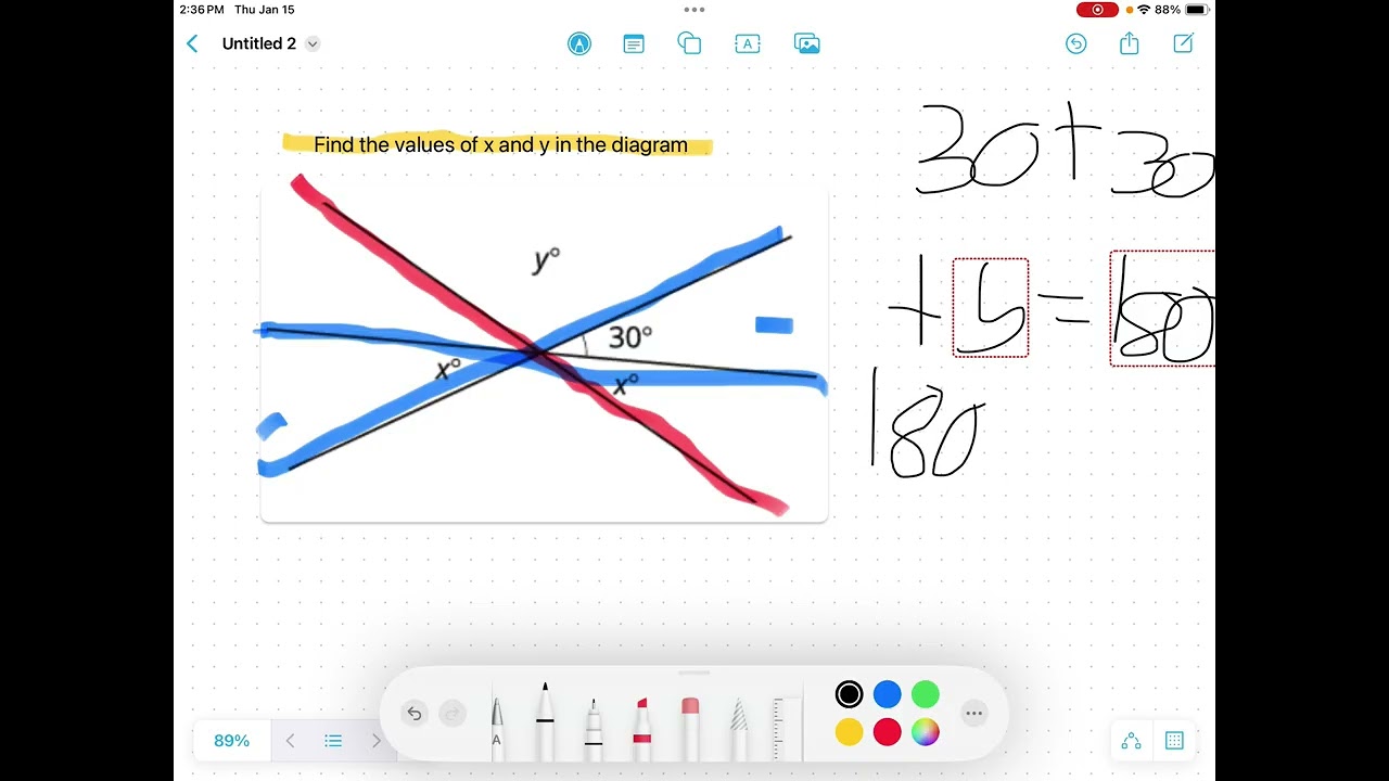 Finding Missing Values in Angle Diagrams - Example # 6