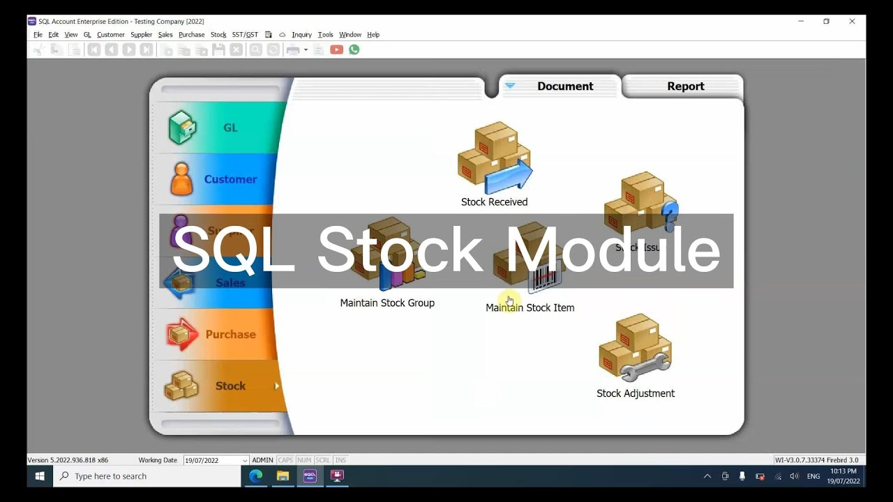 SQL STOCK DEMO