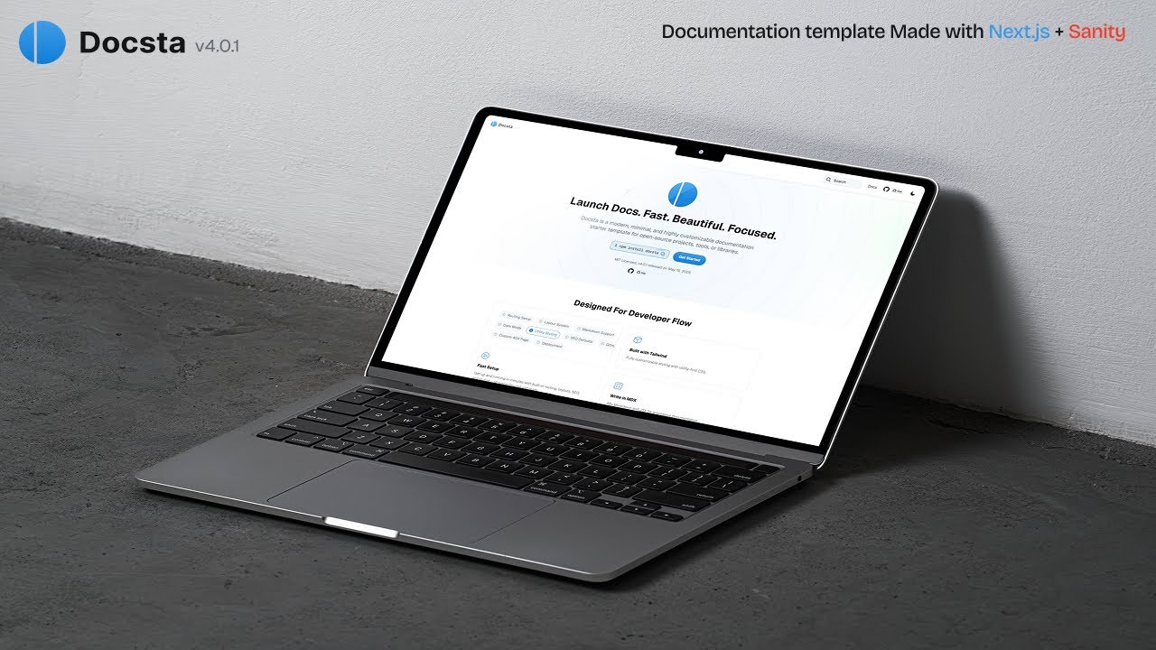 Docsta Documentation Template Built with @sanity_io @TailwindLabs