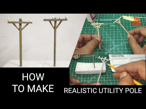 How to make realistic utility pole | ho telephone pole | make a telegraph pole for railroad diorama