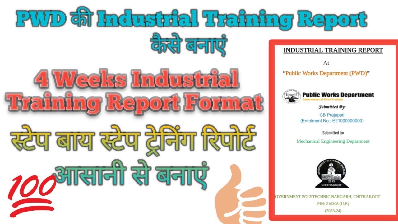 How to Create an Industrial Training Report for PWD in Just 4 Weeks ...