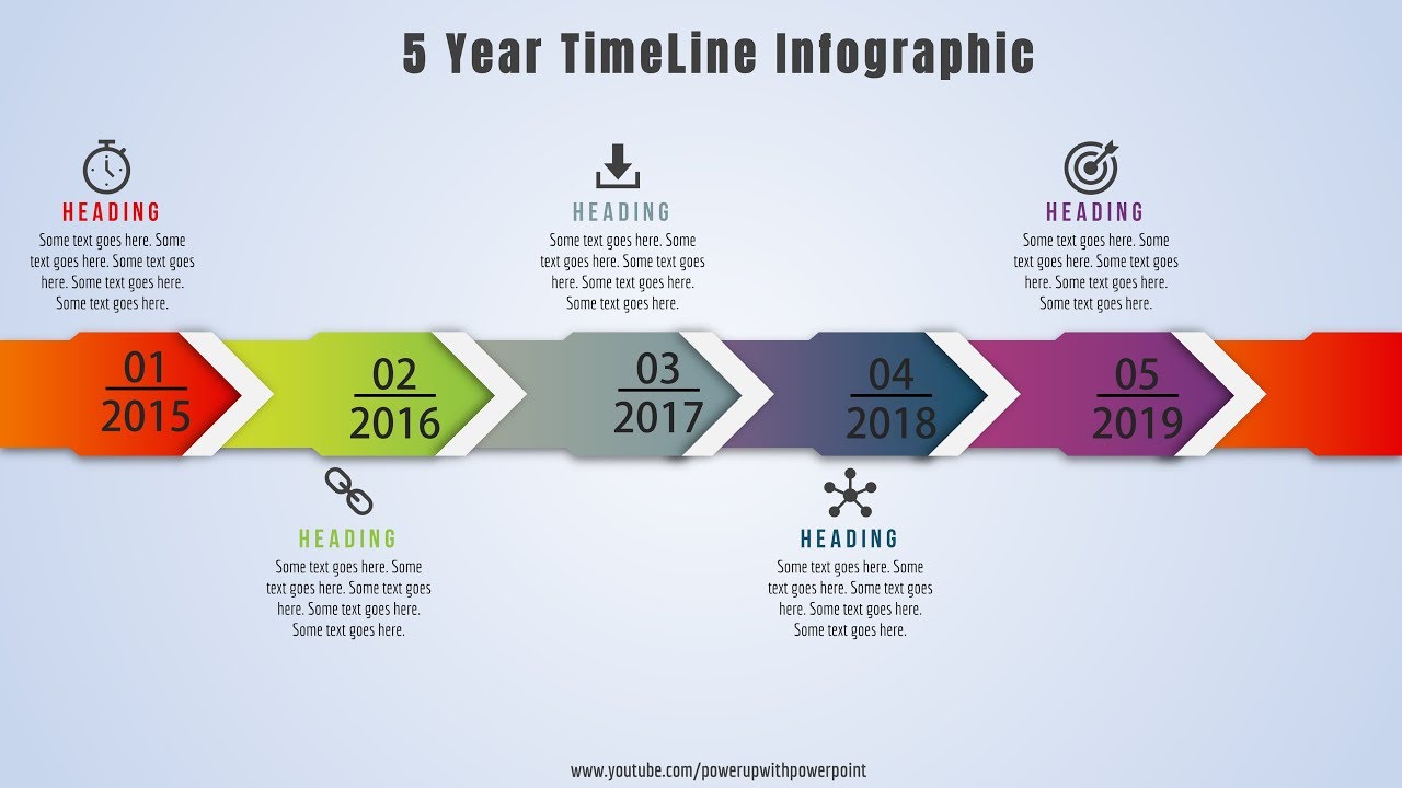 10.Create 5 Year TIMELINE Infographic|Powerpoint Presentation|Graphic Design|Free Template