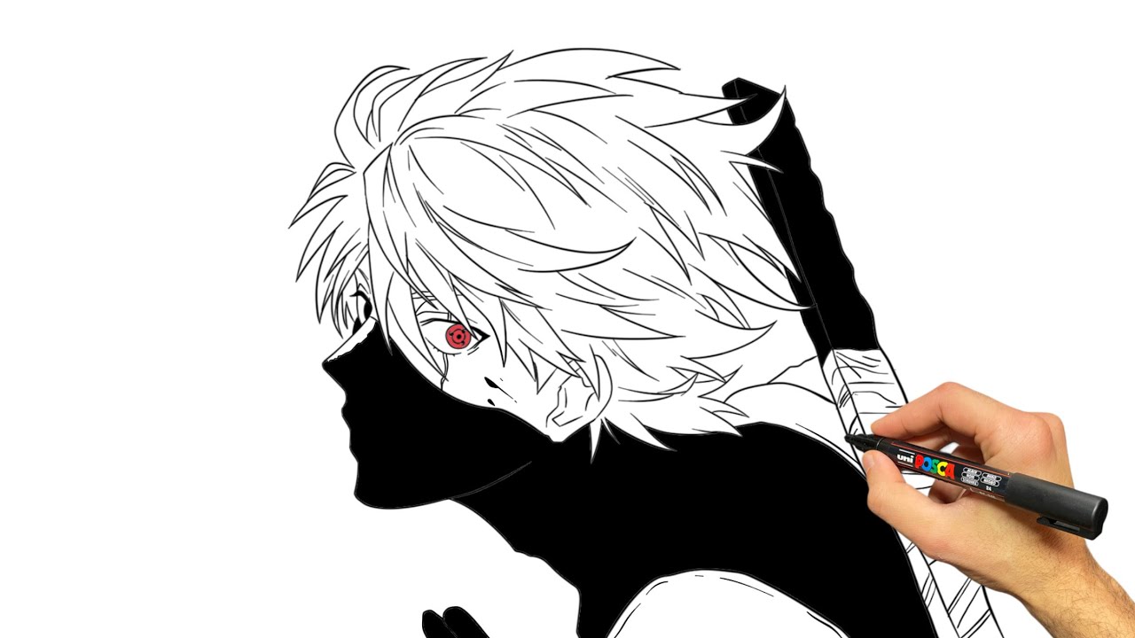 How to Draw Kakashi Hatake (Sharingan) | Step by Step Naruto Anime Drawing Tutorial