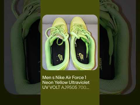Men's Nike Air Force 1 Neon Yellow Ultraviolet UV VOLT AJ9505 700 Size 12