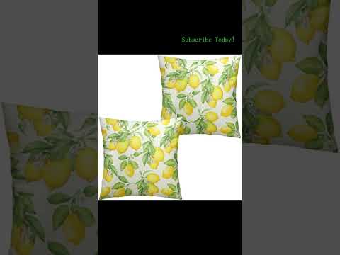 Yellow Lemon Throw Pillow Covers | Watercolor Lemon Pillow Case Set for Sofa, Couch & Home Decor