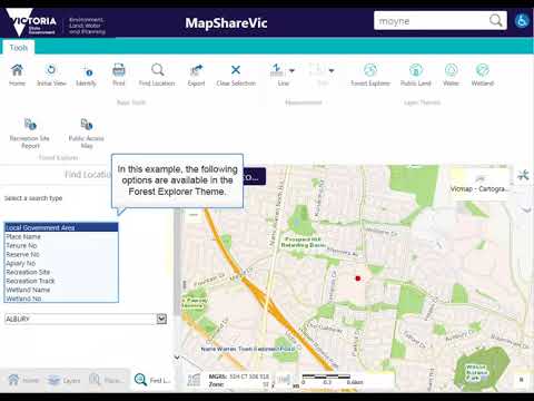 MapshareVic Overview Menus Functions