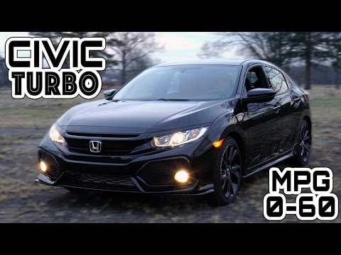 2017 Honda Civic Hatchback Sport Turbo Manual 0-60 MPH Review - Highway MPG Road Test