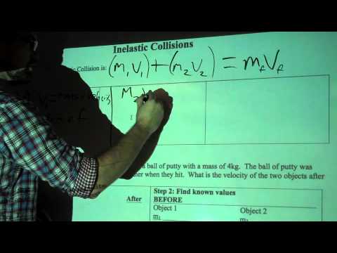 Inelastic collision equation