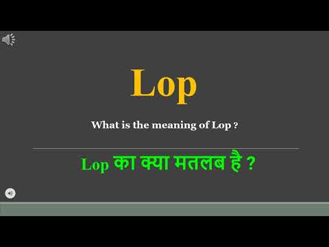 Lop meaning in Hindi | Lop ka kya matlab hota hai | daily use English words