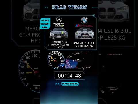 BMW M4 CSL i6 3.0L 550 HP 1625 KG vsMercedes-AMG GT-R PRO V8 4.0L 585 HP1650 KG