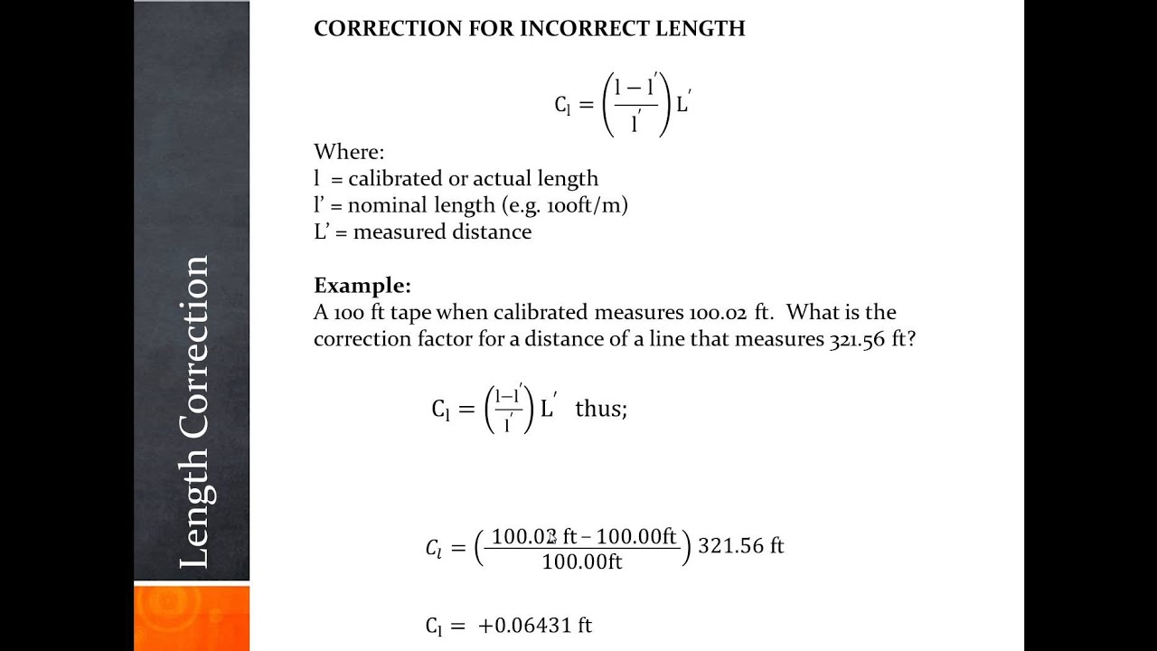 Taping Measurements and Correction Factors