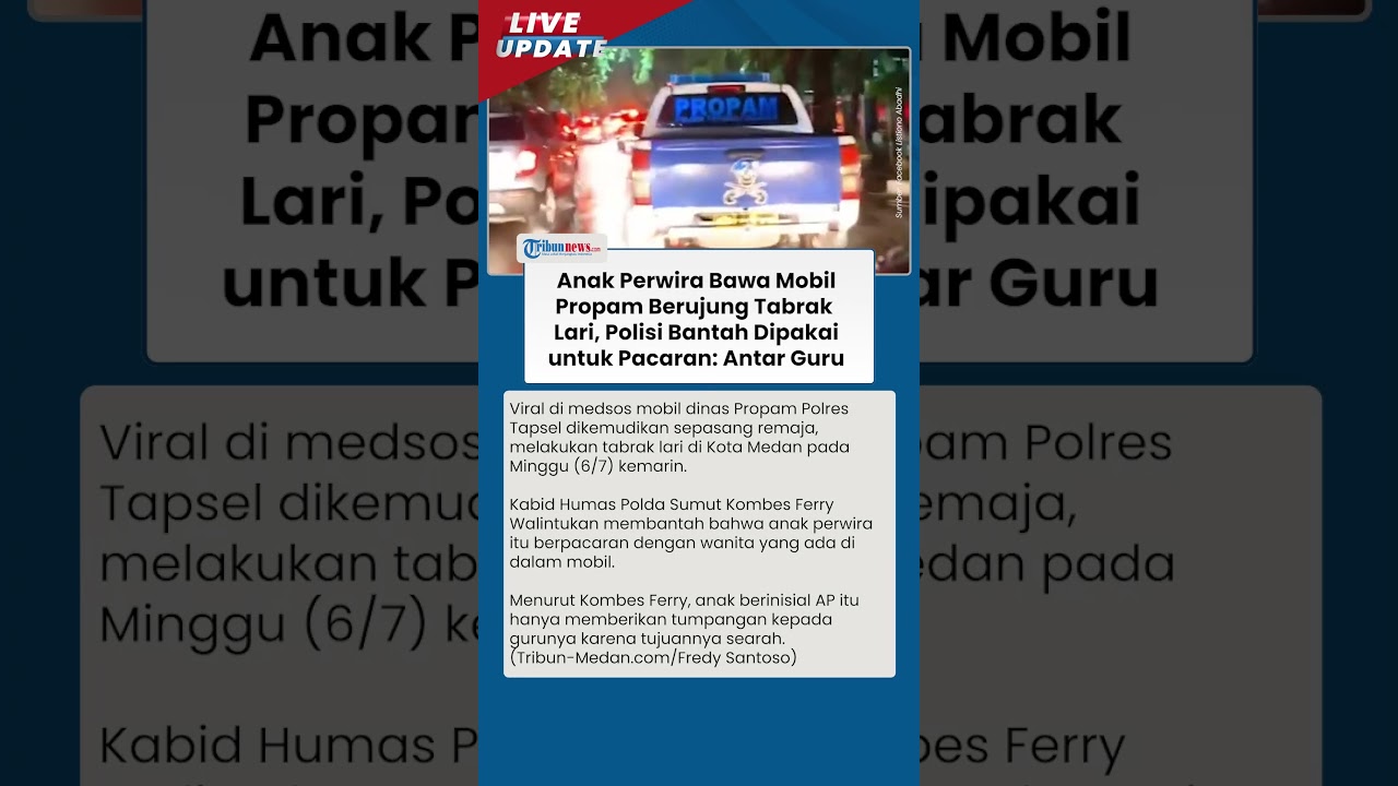 Heboh Sepasang Remaja Bawa Mobil Propam, Terlibat Tabrak Lari, Polisi ...
