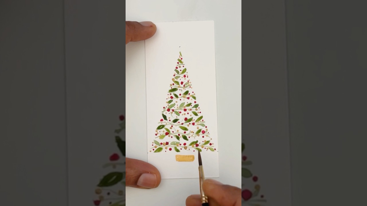Floral Christmas Tree with Washi Tape | Quick & Easy Holiday Art Project #christmasdecoration #diy