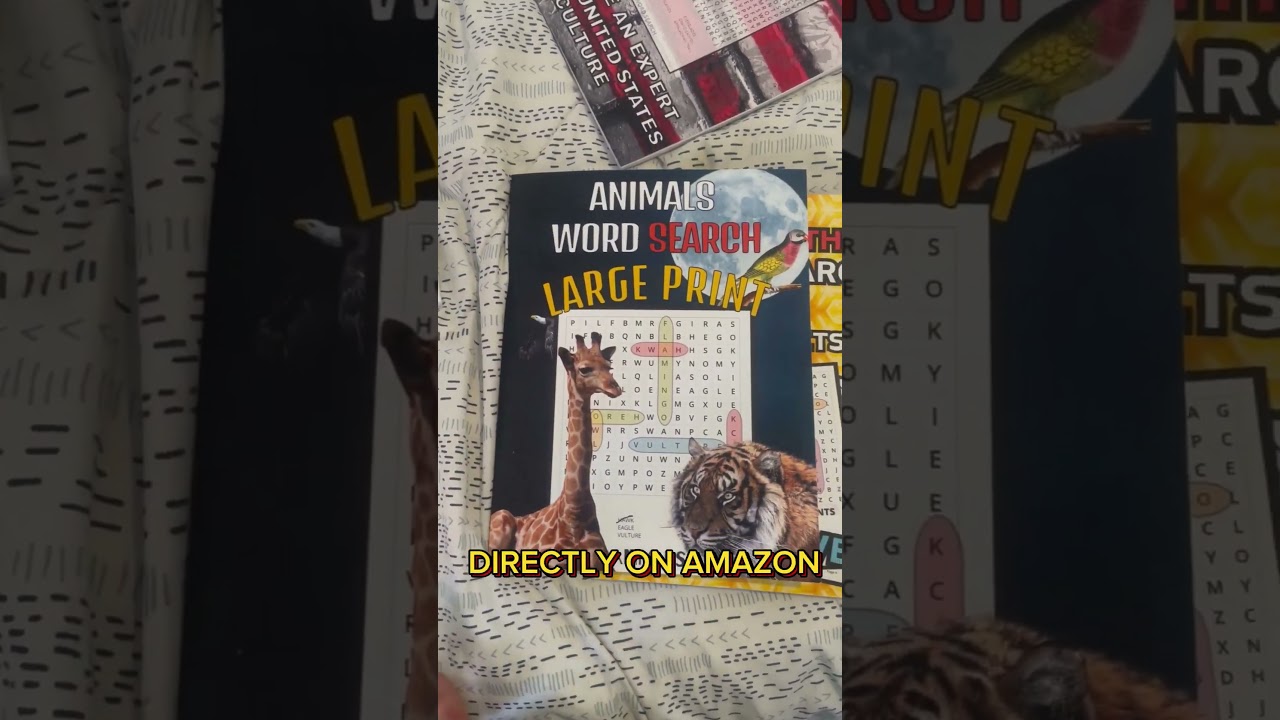 Large Print Animal Word Search Book for Adults - New Releases available now on JulianFalcon.com