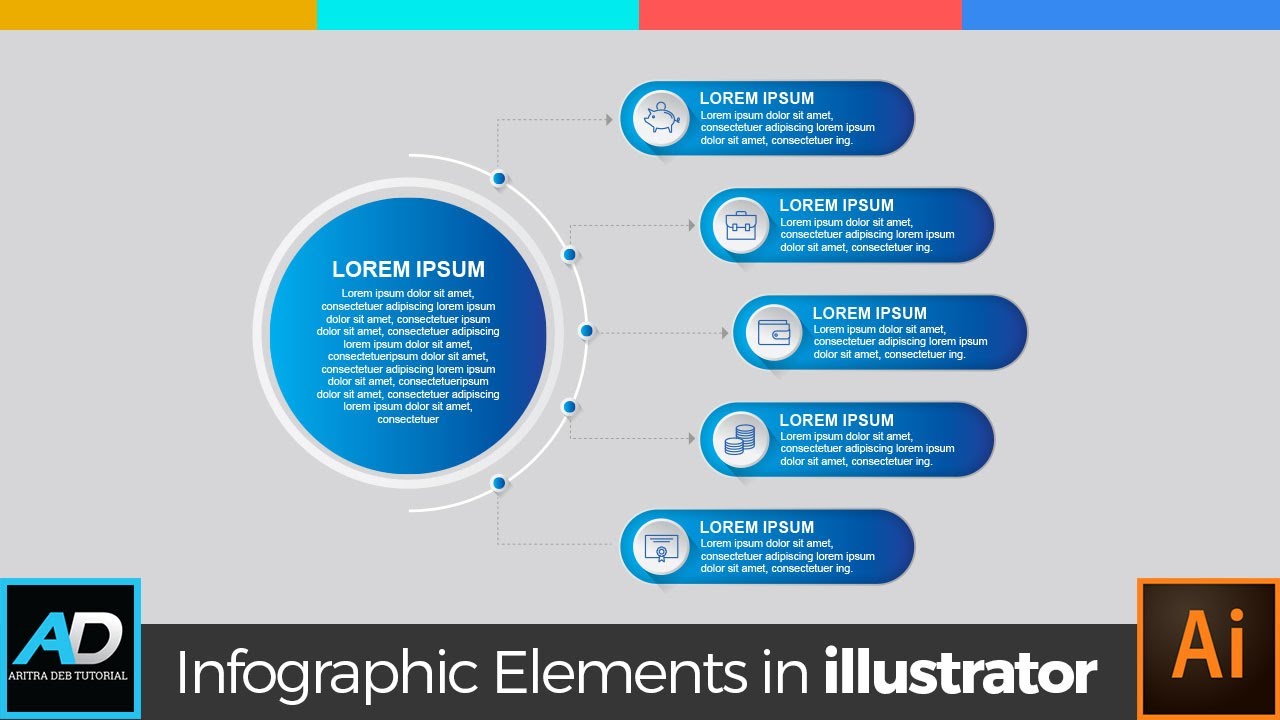 Infographic Elements Design template 002 | Adobe Illustrator 2021 Tutorial