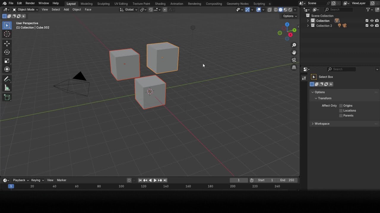 Selecting objects inside of collections in blender