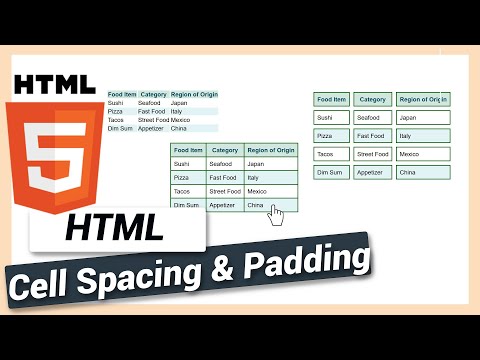 How to Set Table Cell Padding and Spacing | HTML and CSS Tutorial