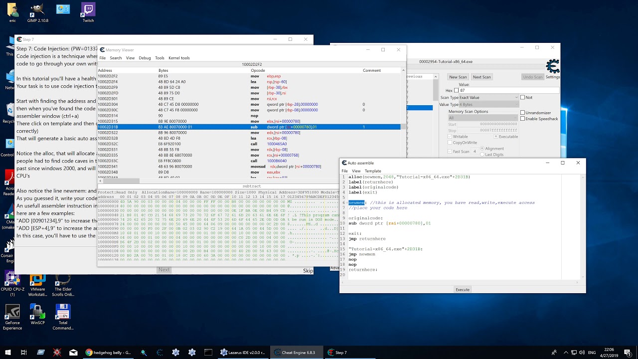 Cheat Engine Tutorial Step 7 : Code Injection
