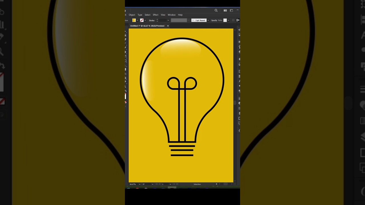 Amazing Bulb Icon Trick In Illustrator - Adobe Illustrator Tutorial 2023 #ondesign #shorts