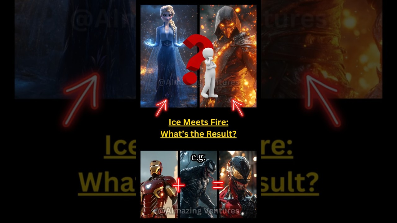 Ice Meets Fire: Elsa x Scorpion Fusion! ❄️🔥  #fusion #elsa #scorpion #mashup #shorts #shortsai