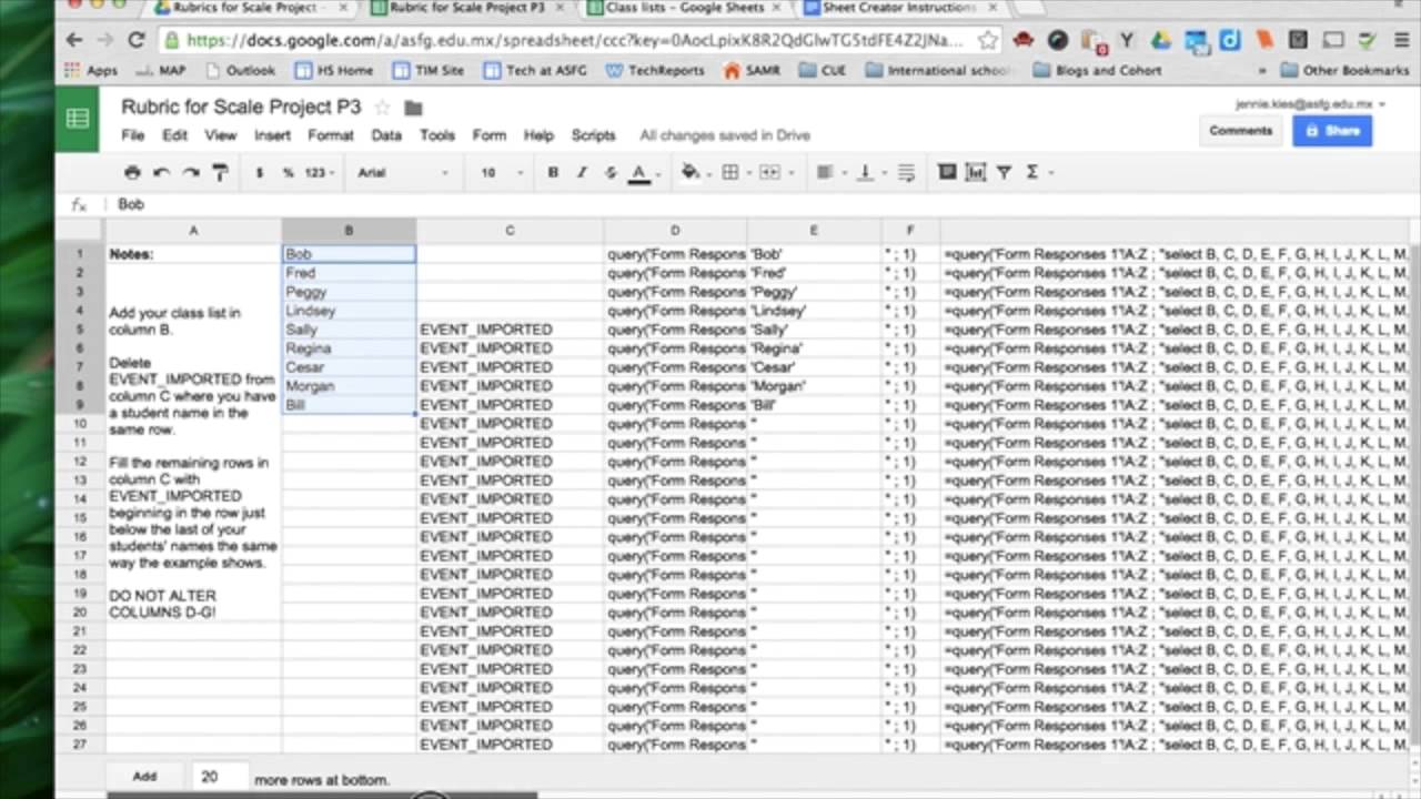 Managing Rubrics using Sheet Creator