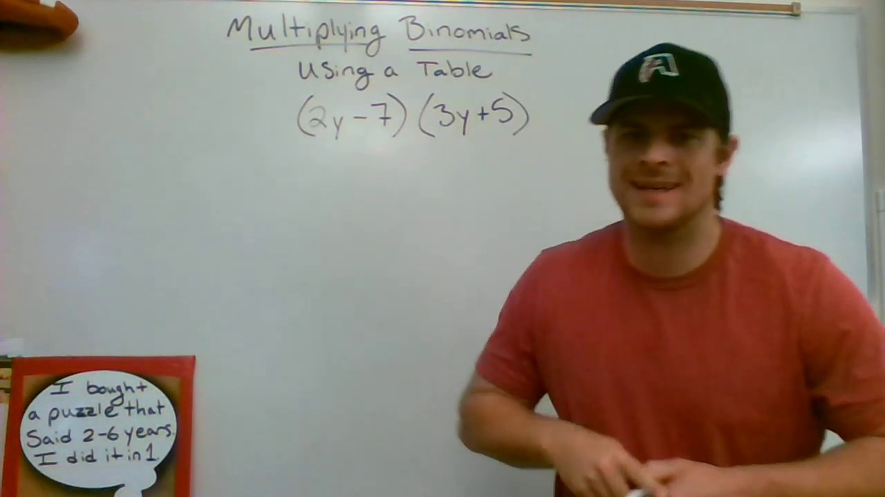Multiplying Binomials Using a Table