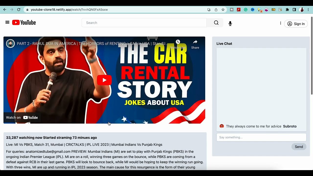 Youtube clone | ReactJS | TailwindCss