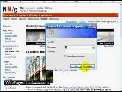 Web Pages That Suck -- Jakob Nielsen's Seminar