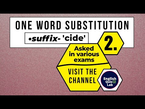 Suffix word 'cide' - 2 | Important English Vocabulary