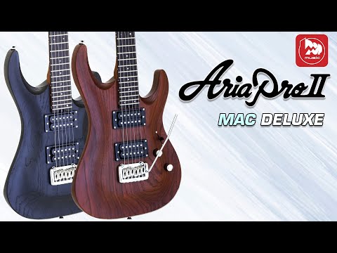 Aria Pro II MAC-DLX Stained Black Electric Guitar | Reverb