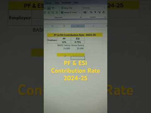 PF and ESI Contribution Rate 2024-25 | Calculation in excel #salary #contributionlimits