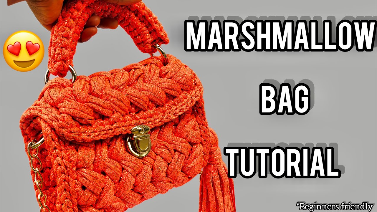 Crochet Marshmallow/puff stitch bag Tutorial ||Easy way||Beginners freindly #crochetbag #craft