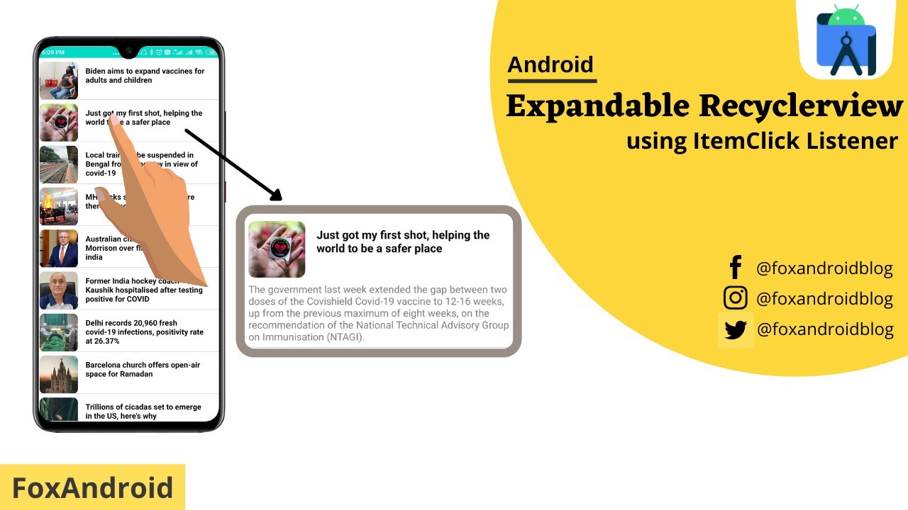 Expandable Recycler View - Android Studio | RecyclerView