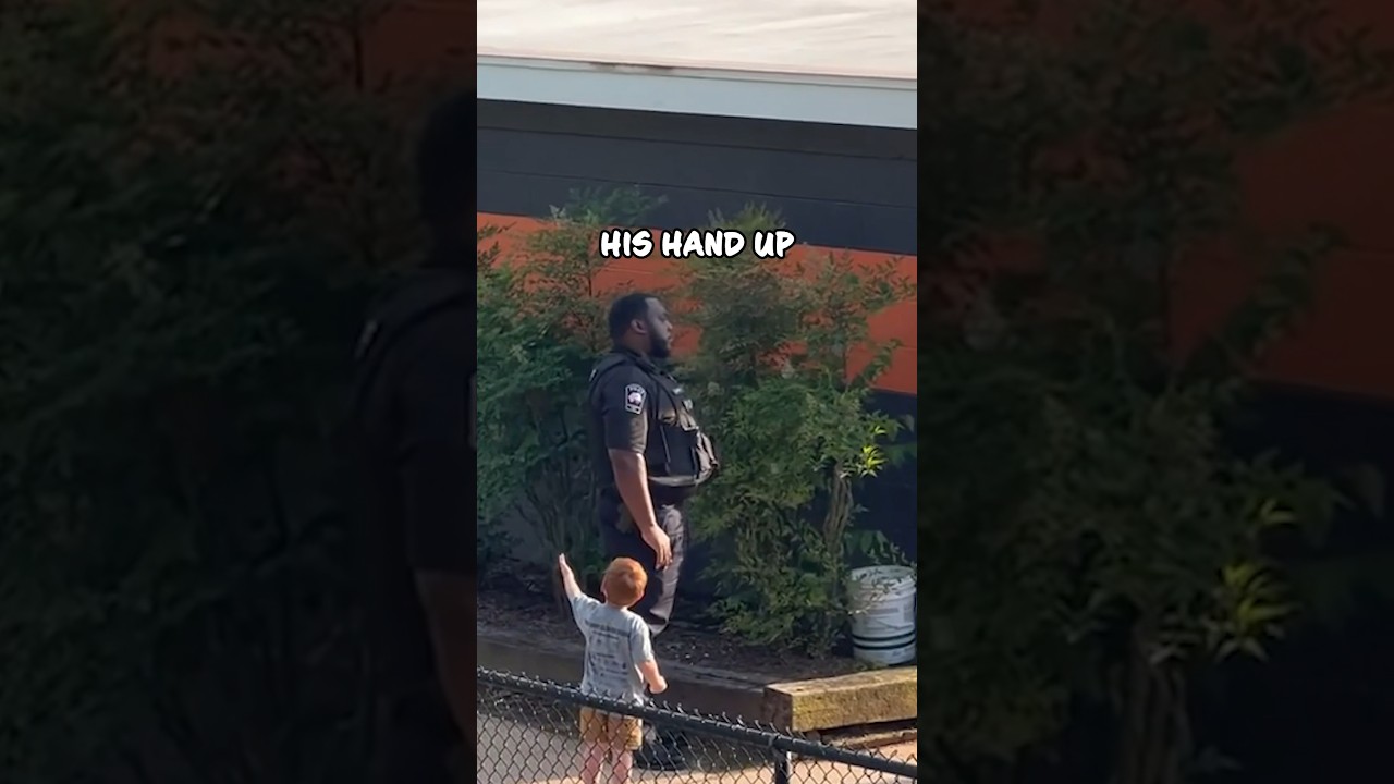 Heartwarming Moment: Little Boy's Respectful Gesture to Police Officer ❤️ #shorts