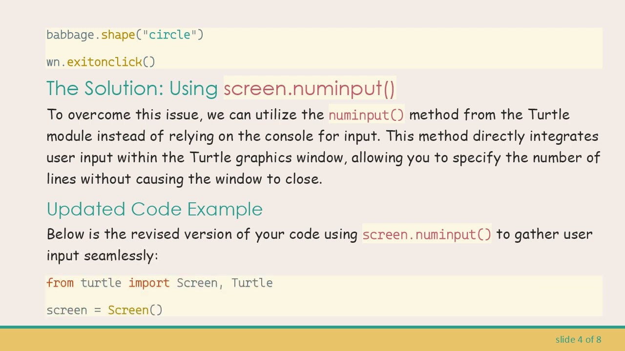 How to Use User Input Statements in the Python Turtle Module