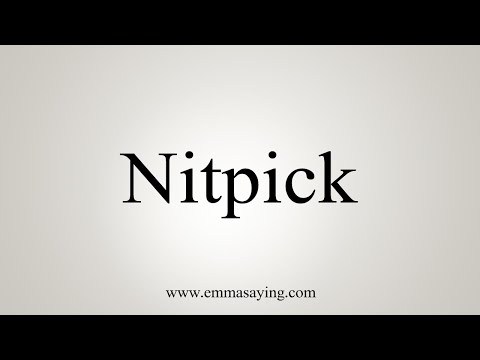 How To Say Nitpick