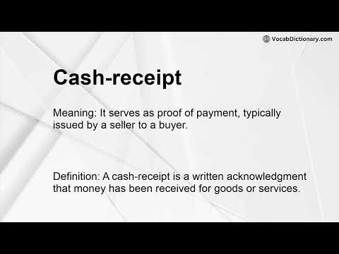 Cash-receipt Meaning