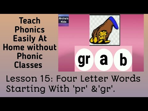 Lesson 15: Four Letter Words Starting With 'gr' &'pr'.#R blends #phonics #blendingwords