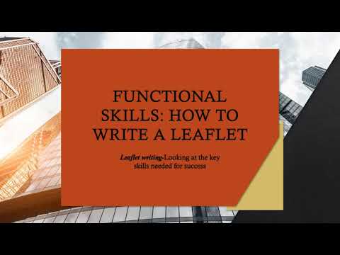 Functional Skills How to write a leaflet Full version#englishlearning #adulteducation