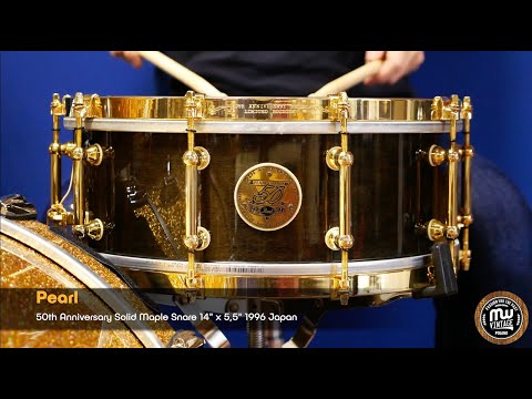 1996 Pearl 50th Anniversary 5.5x14 Solid Shell Snare Drum | Reverb