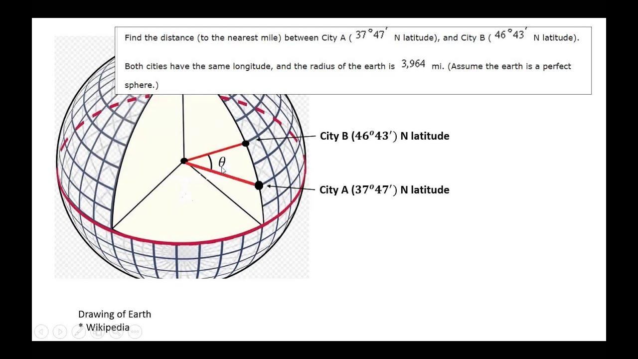 Trigonometry Latitude Application Problem