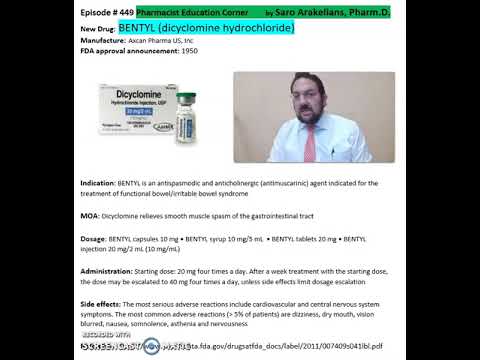 BENTYL (dicyclomine hydrochloride)- irritable bowel syndrome