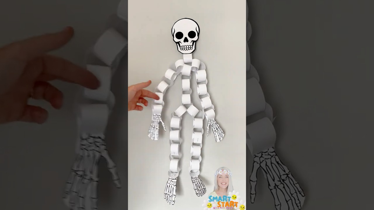 DIY Paper Chain Skeleton Craft for Kids | Halloween Activity