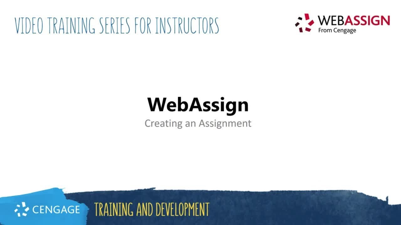 WebAssign: Creating an Assignment