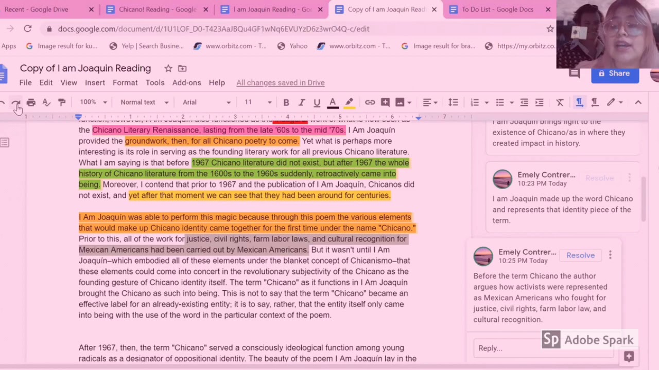 Annotation Instructions using Google Docs