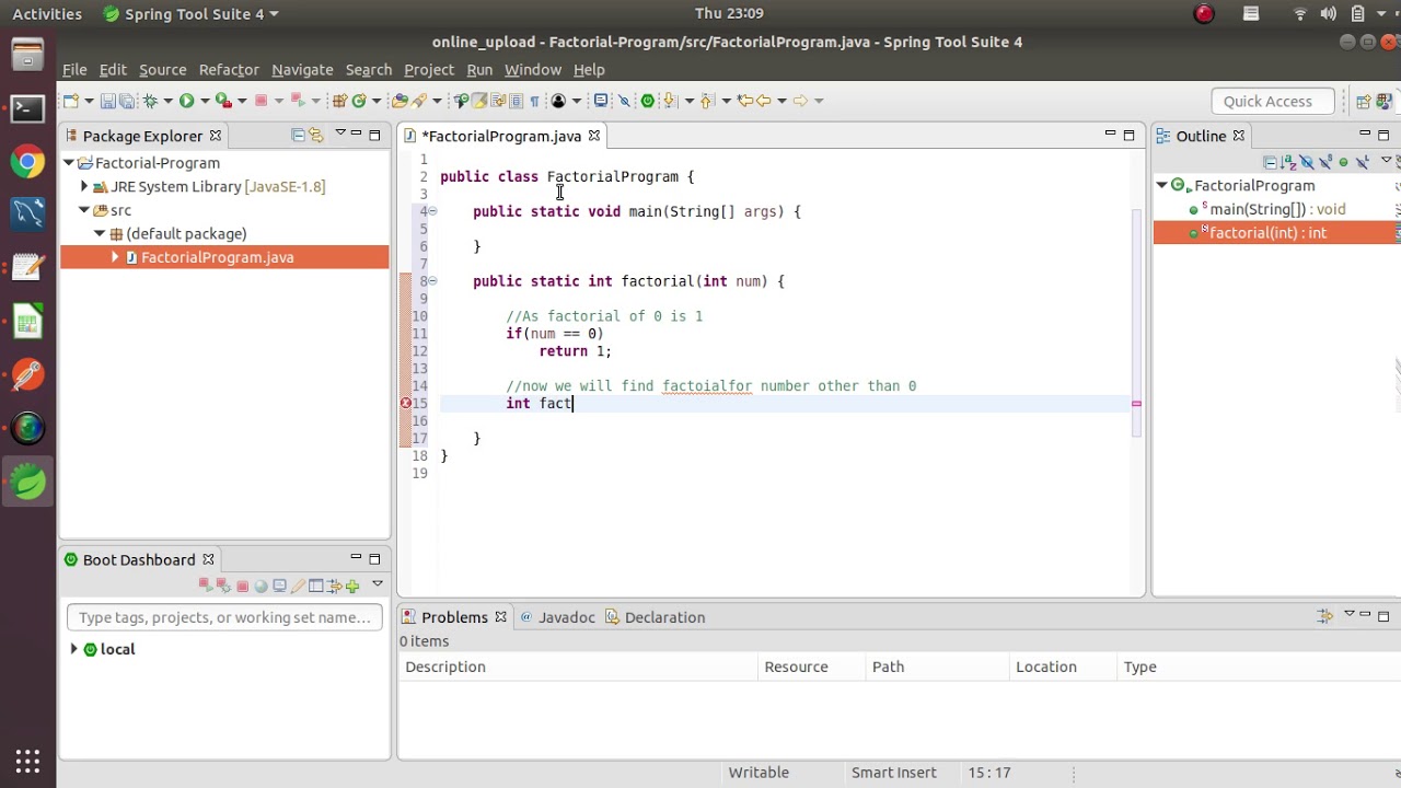 factorial Program using iterative approach in Java
