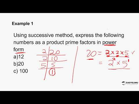Prime factorization in power form- Mathematics Form 1 - Topic 2 - Factorization ( Lesson 2 out of 2)