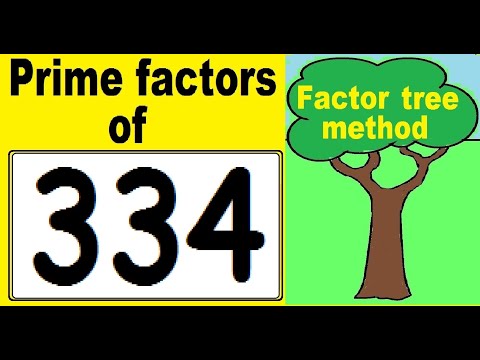 Prime factors of 334. Prime factors decomposition of 334. Factor tree method.