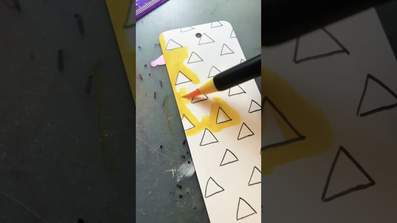 Making demon slayer themed bookmarks #nezuko #tanjiro #zenitsu